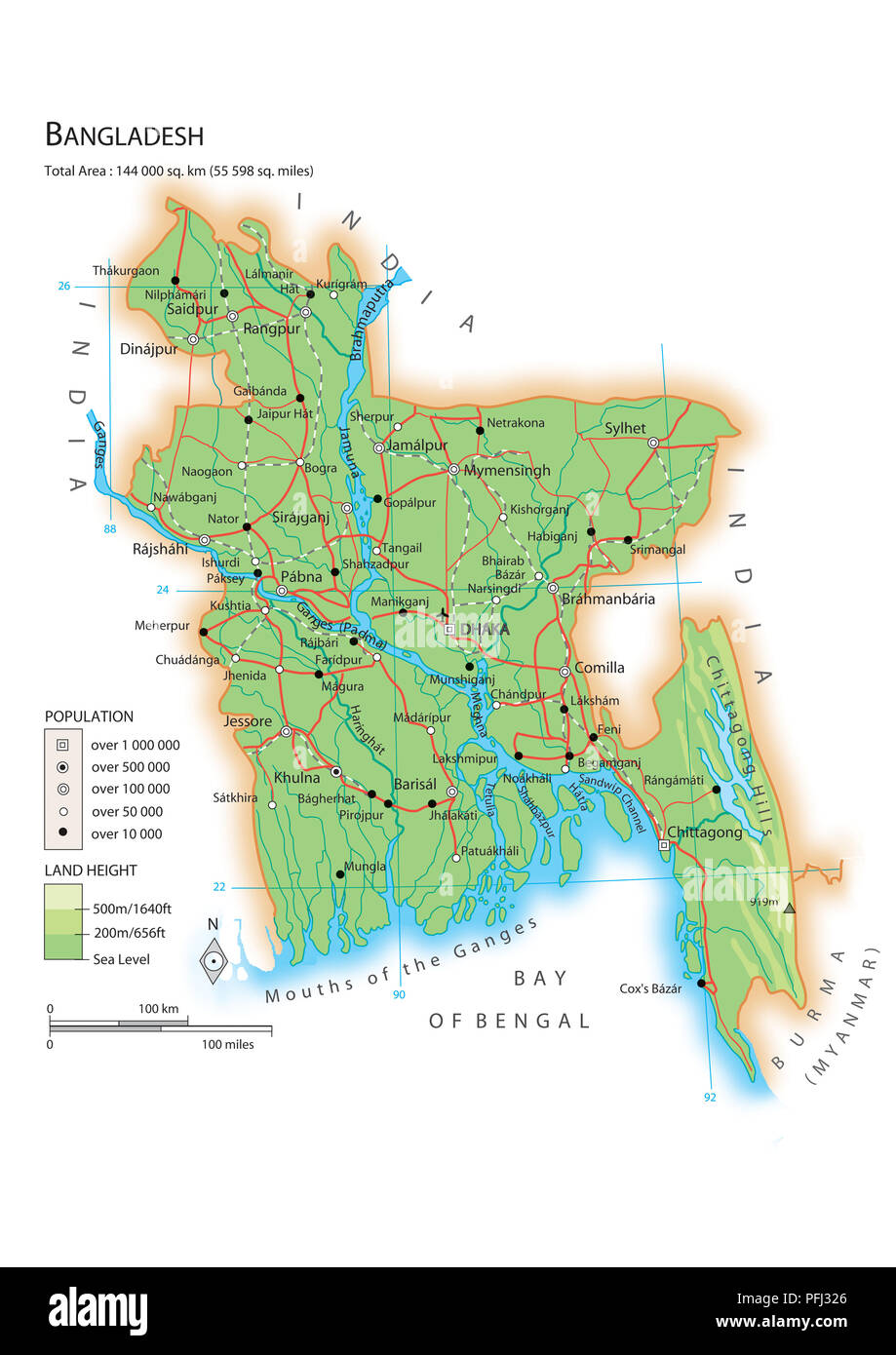 Bangladesh map hi-res stock photography and images - Alamy