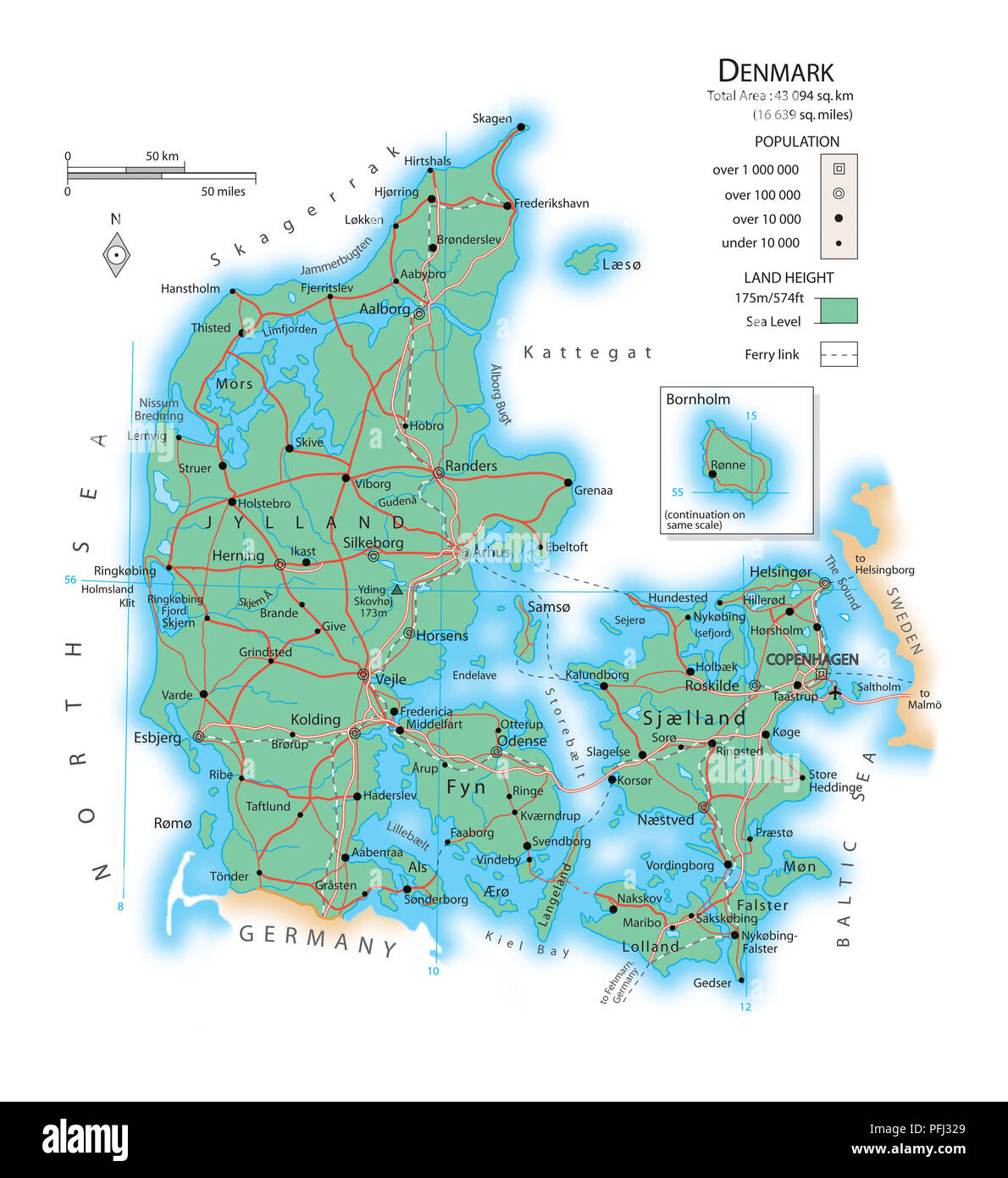 Map of denmark hi-res stock photography and images - Alamy