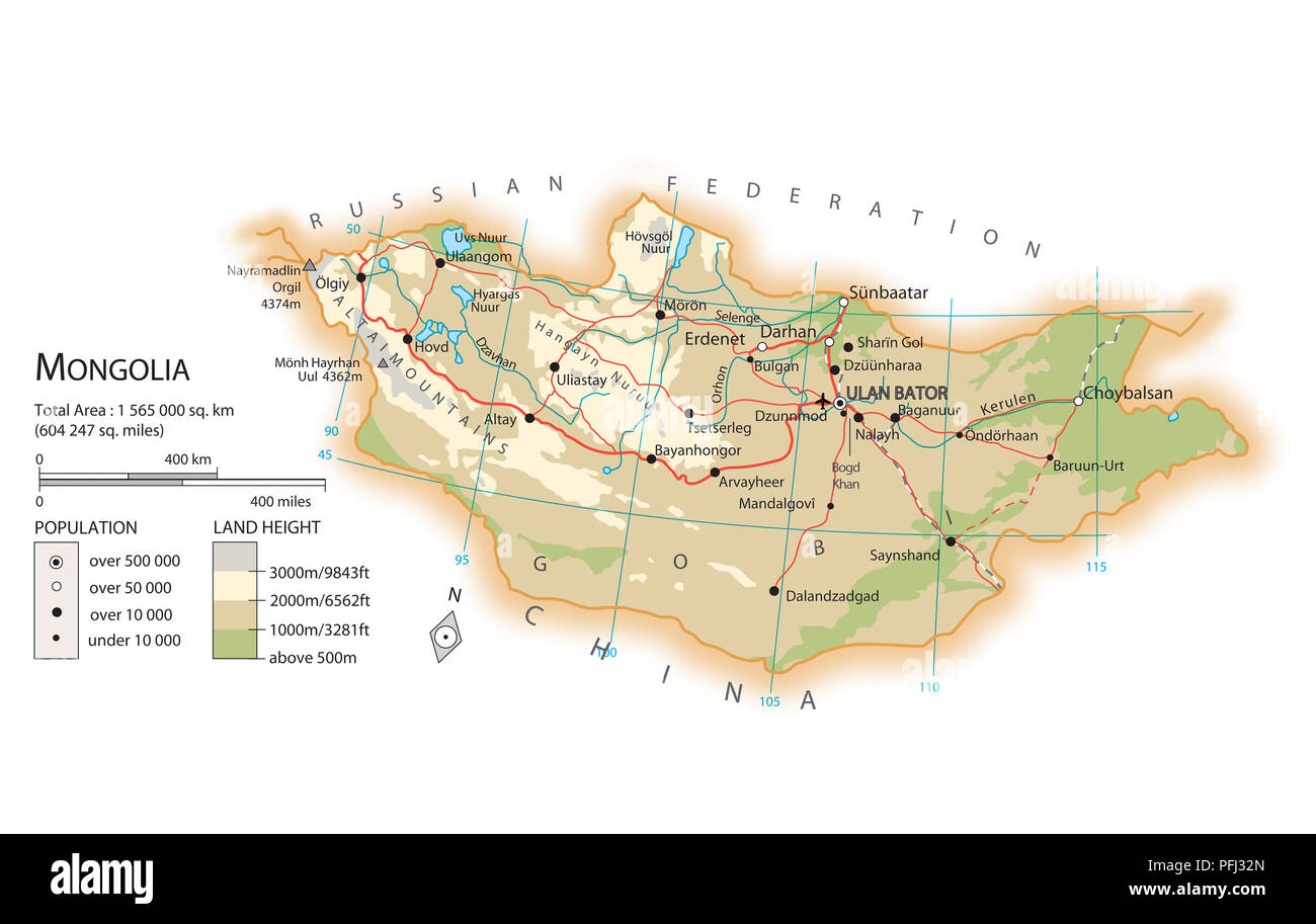 Mongolia Natural Resources Map