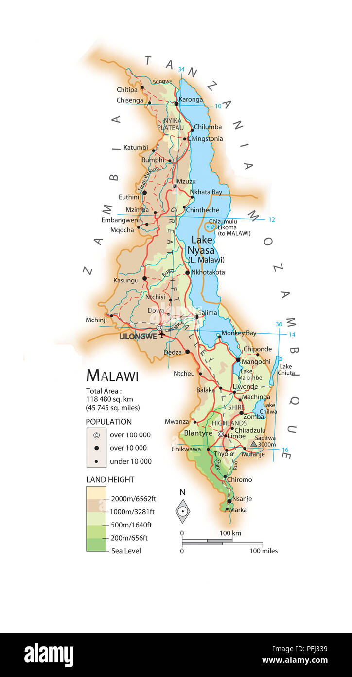Political Map Of Malawi