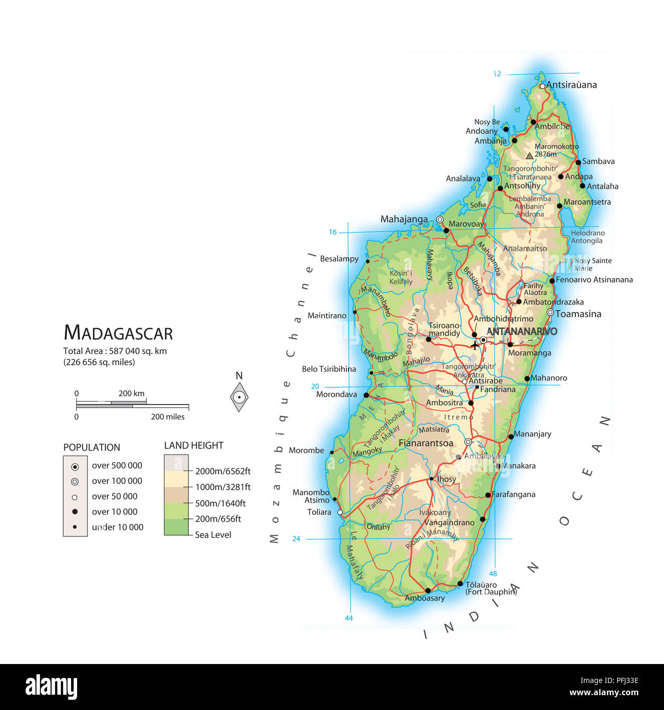 Map of Madagascar Stock Photo - Alamy