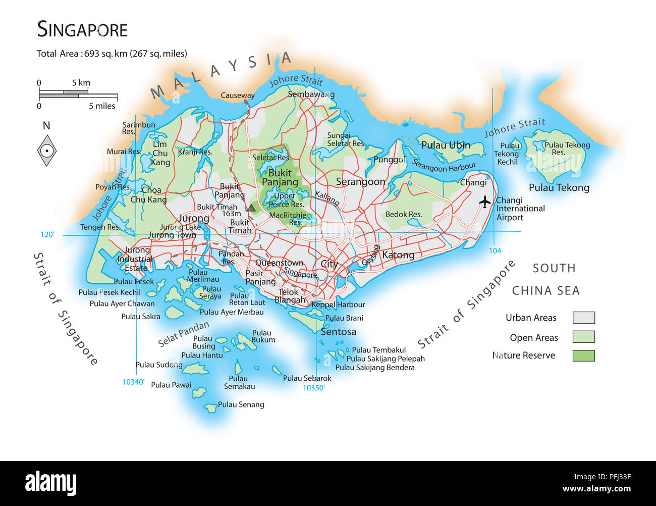 Map of Singapore Stock Photo - Alamy
