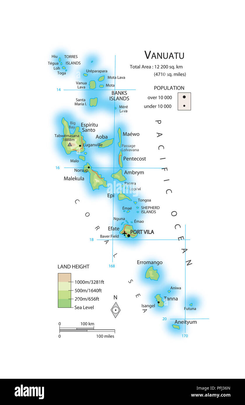 Map of Vanuatu Stock Photo - Alamy