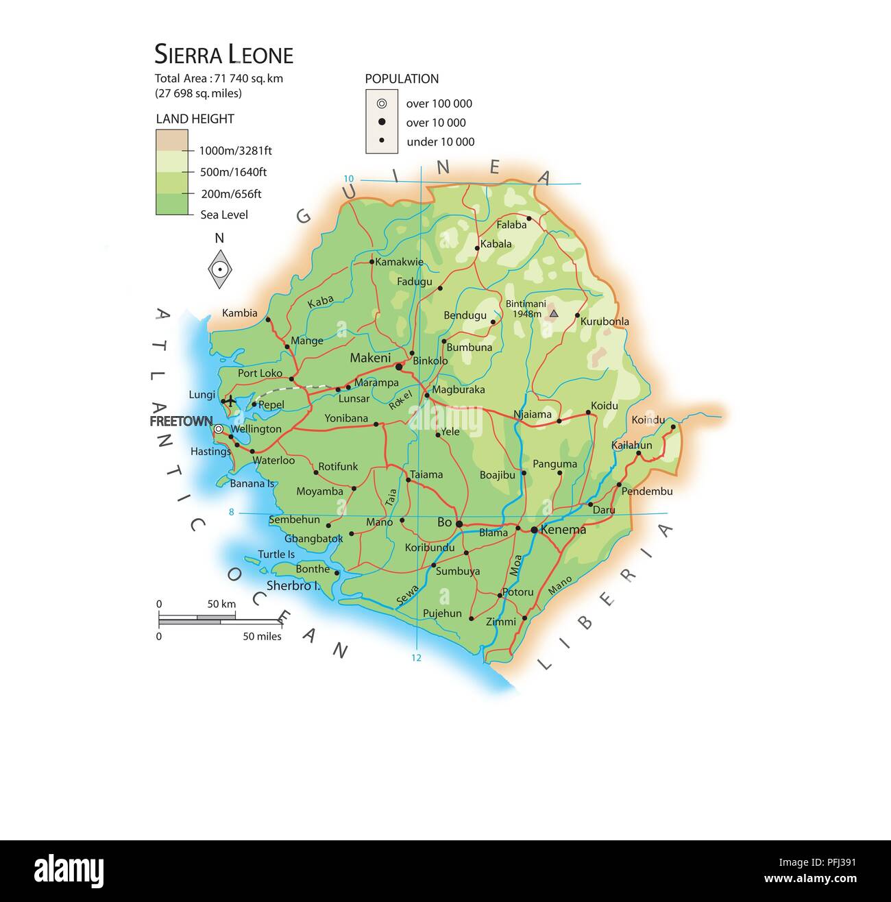 Sierra leone map hi-res stock photography and images - Alamy