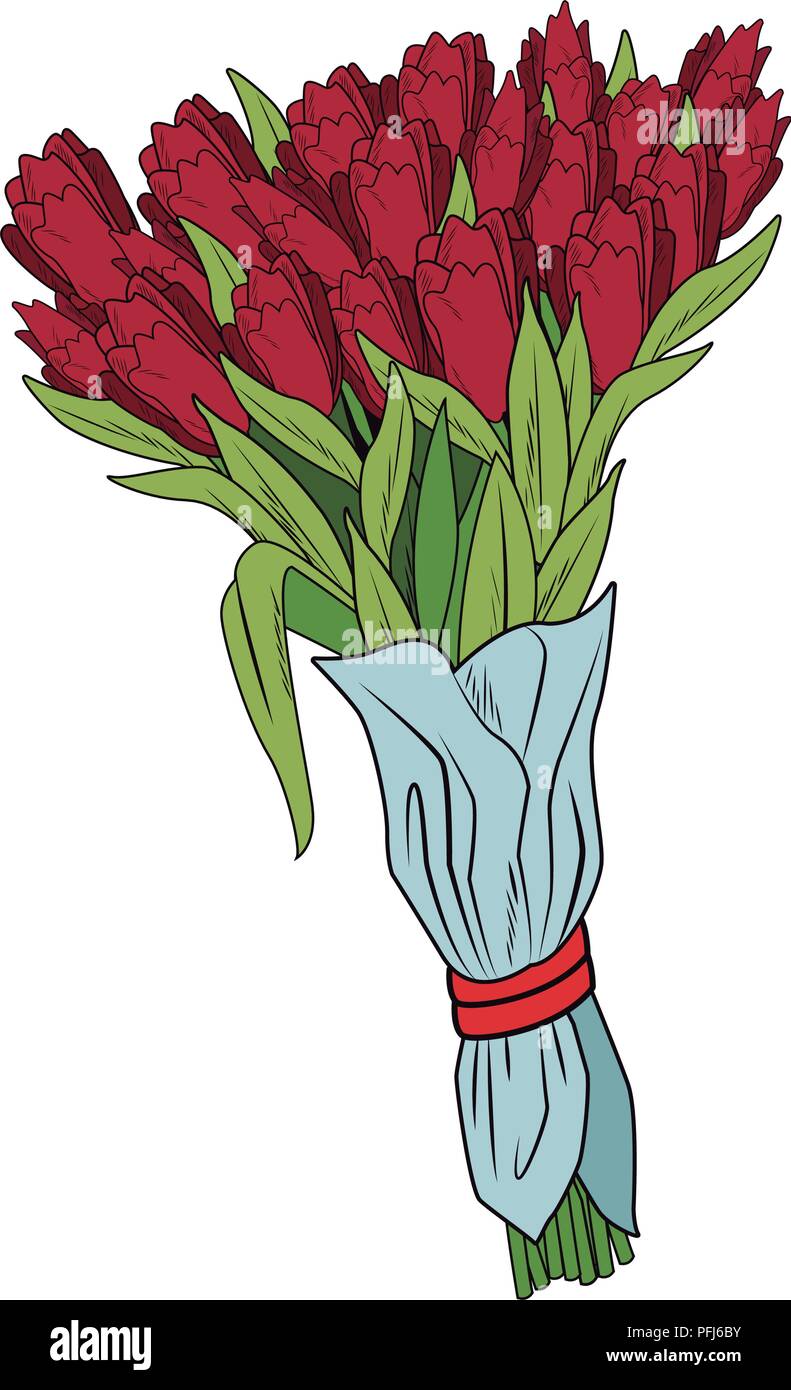 Bouquet of flowers cartoons pop art Stock Vector Image & Art - Alamy