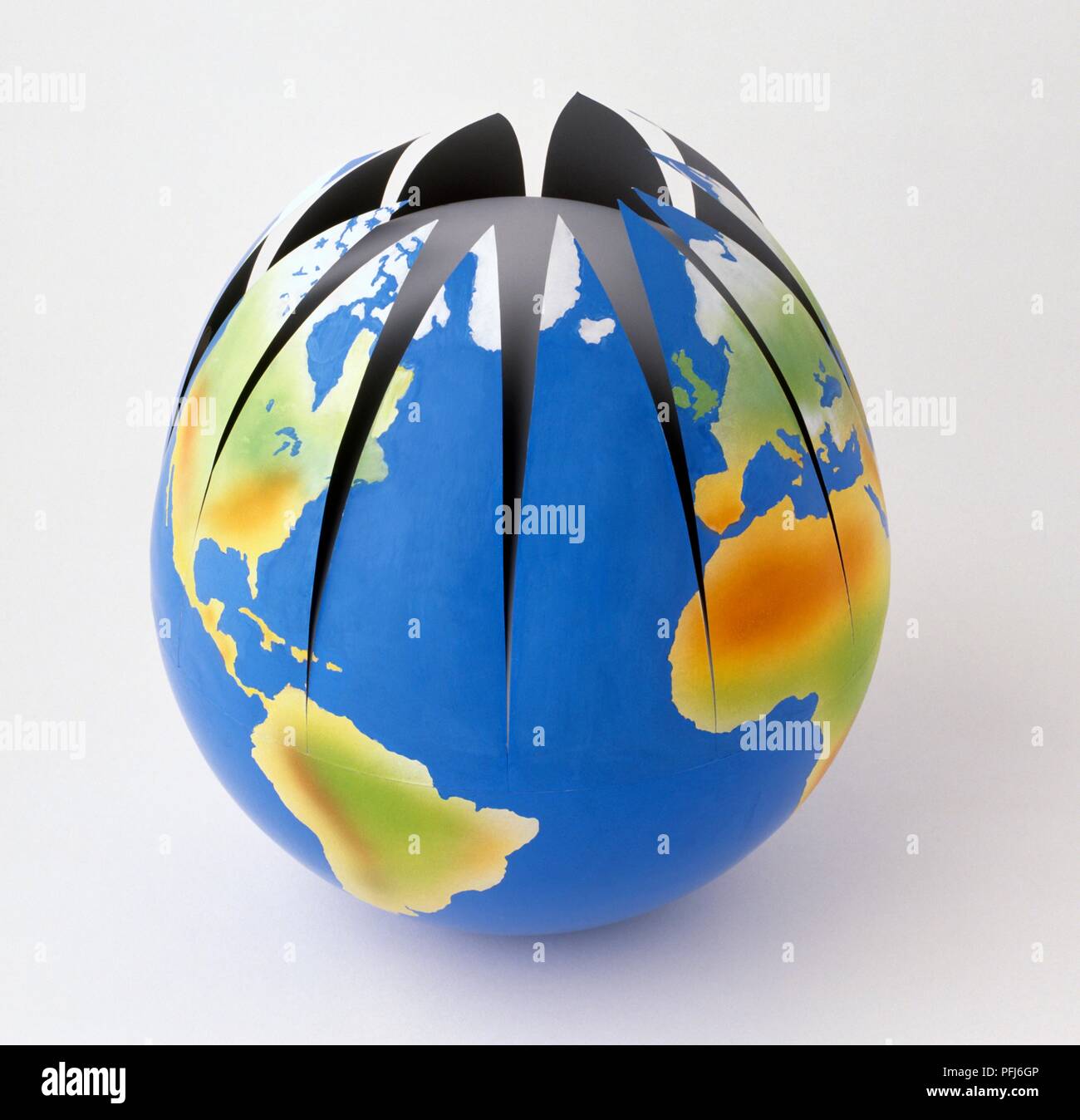 Model of the Earth with surface being split into segments Stock Photo ...