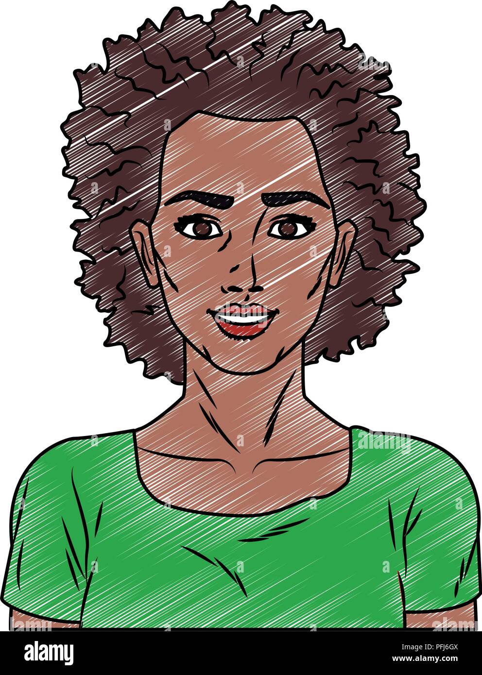 Woman profile pop art cartoon scribble Stock Vector Image & Art - Alamy