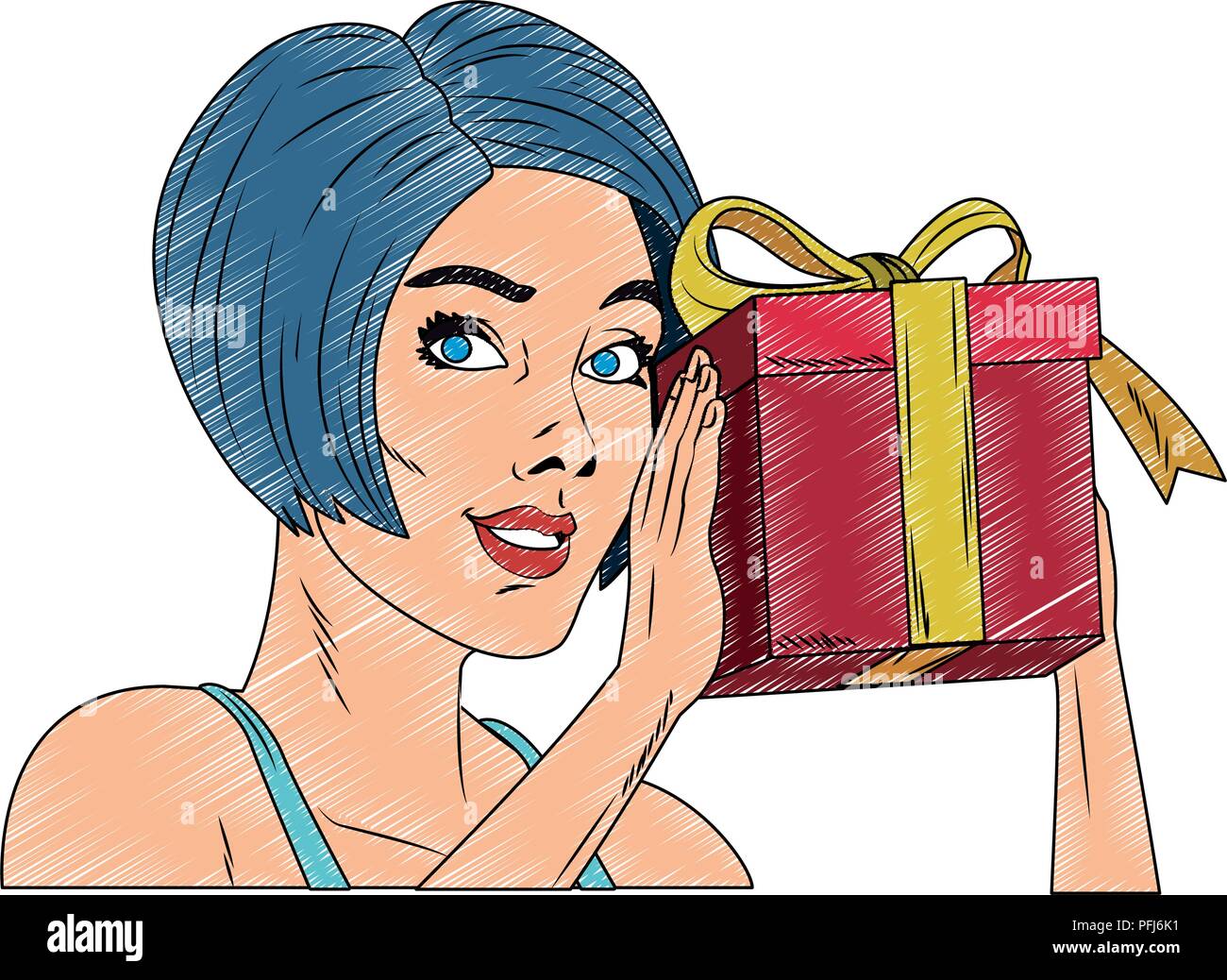 Woman profile pop art cartoon scribble Stock Vector Image & Art - Alamy