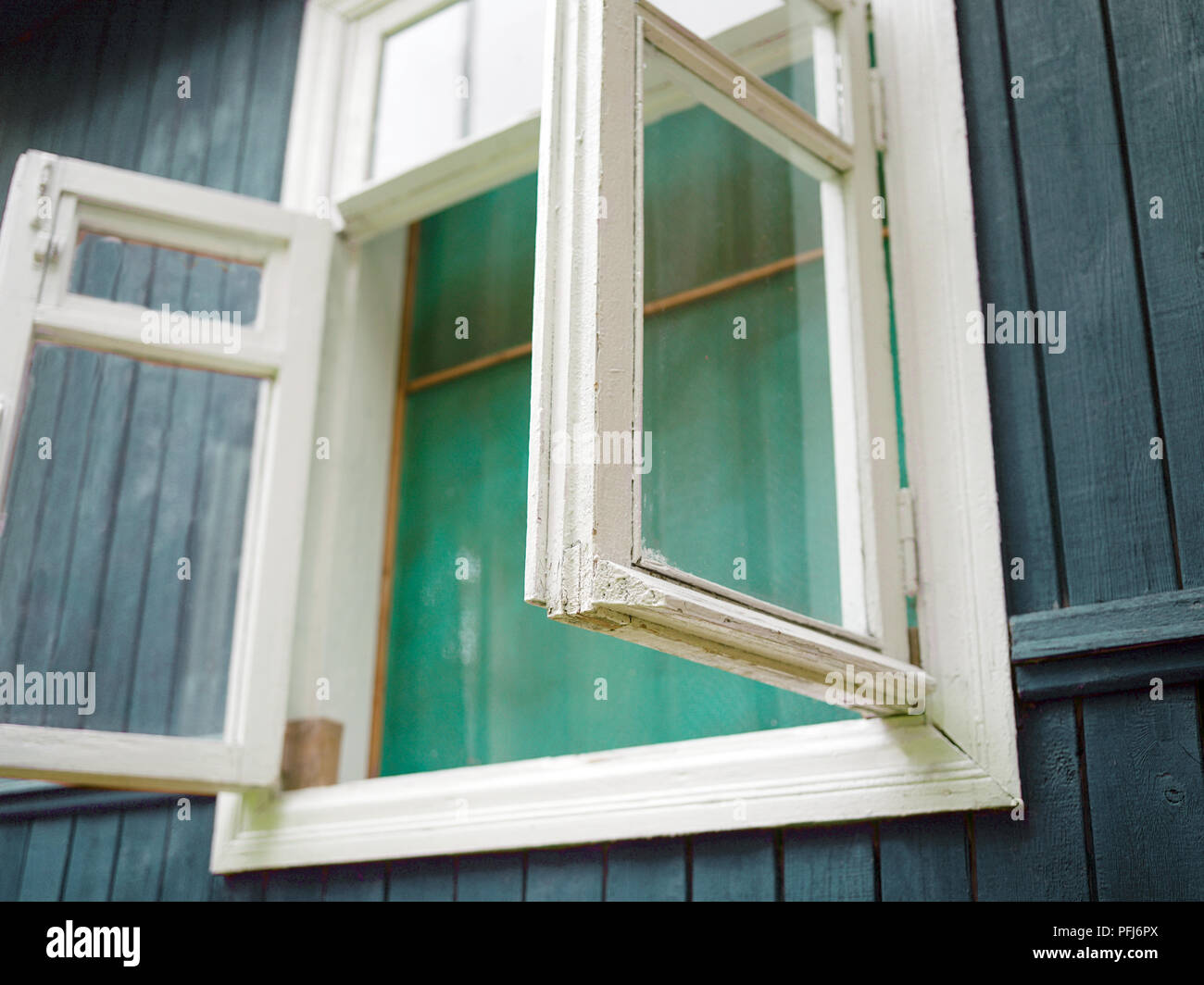 mosquito net on a wide open window, outdoor angled shot Stock Photo - Alamy
