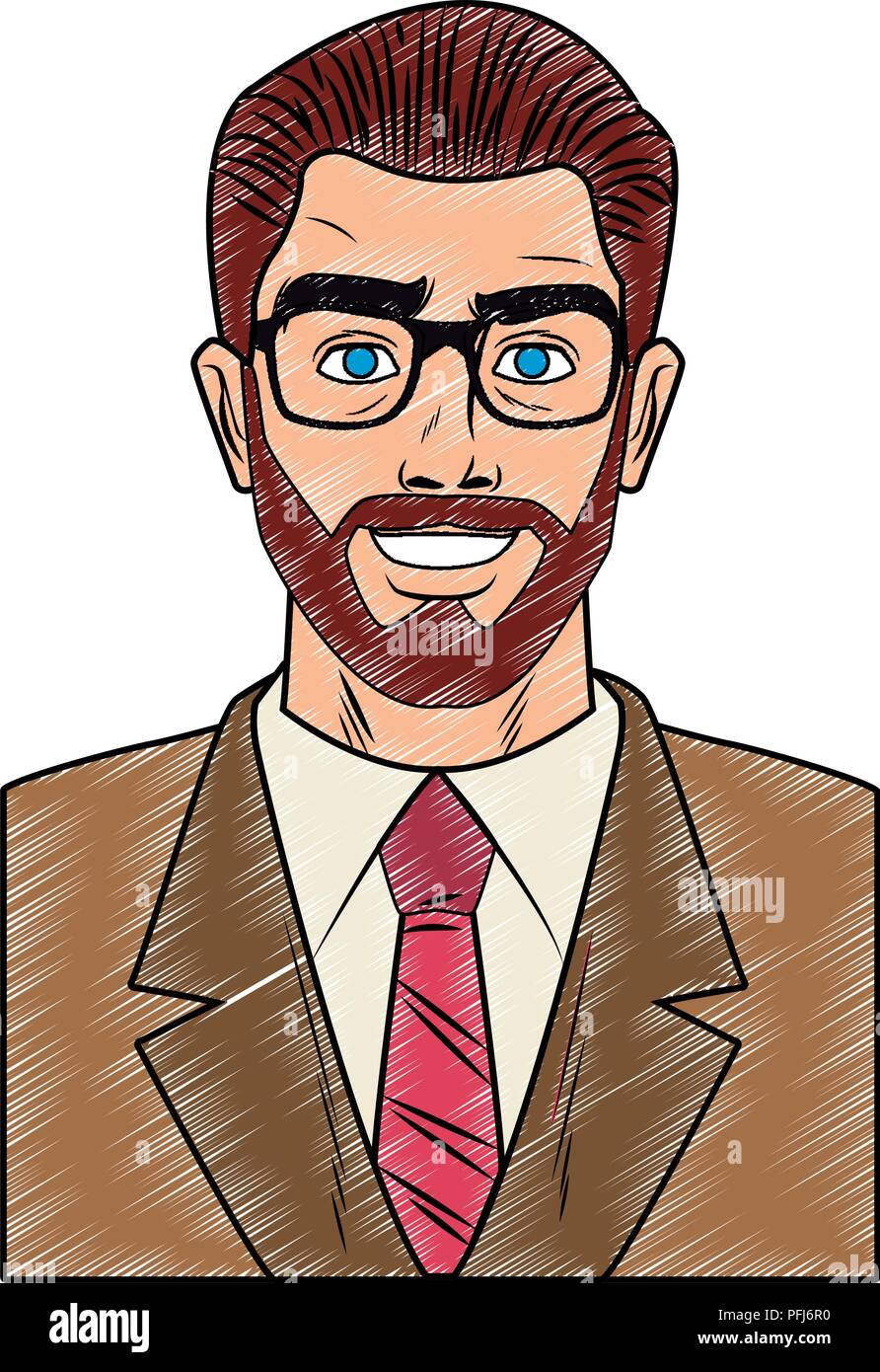 Businessman pop art cartoon scribble Stock Vector Image & Art - Alamy