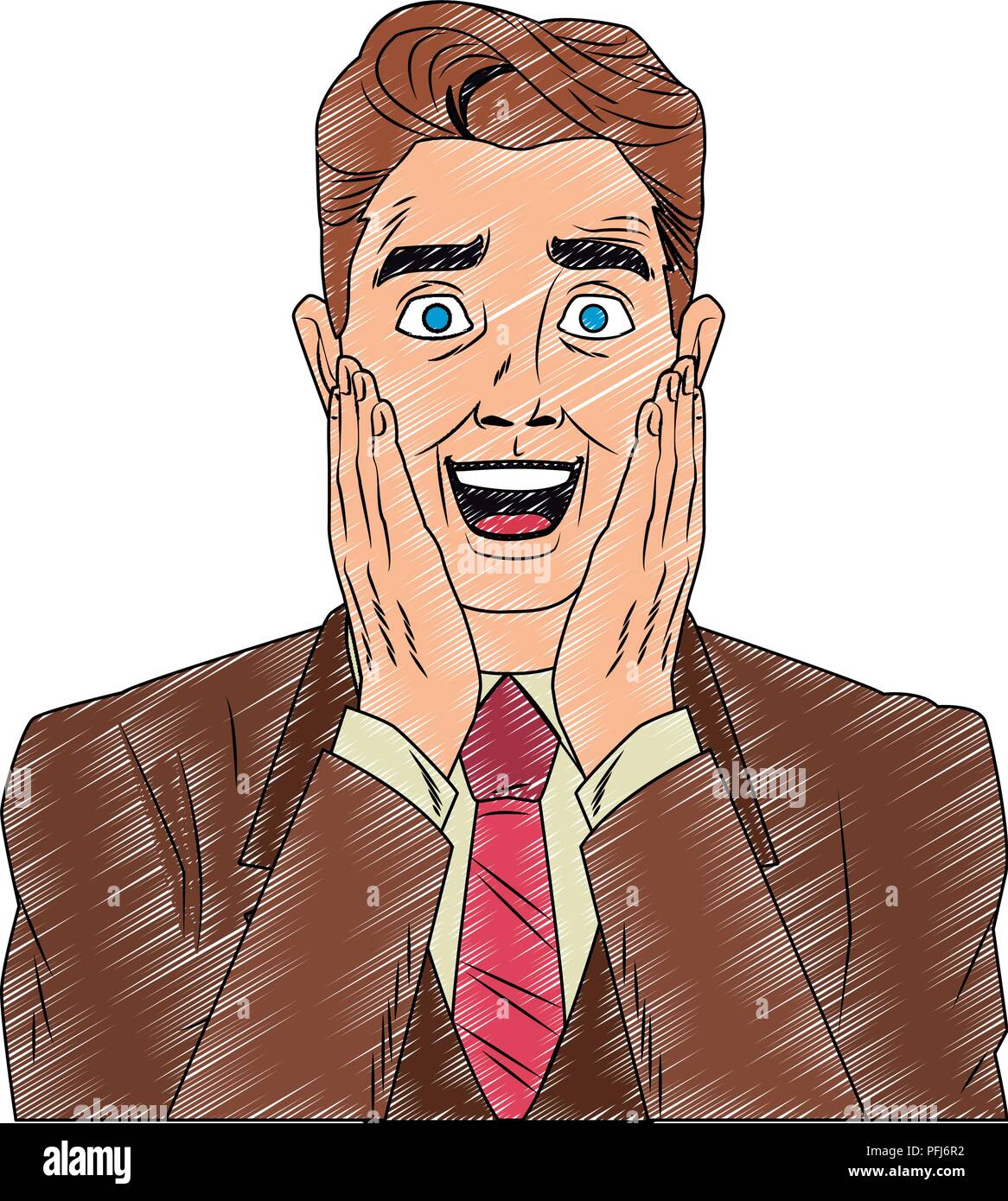 Businessman pop art cartoon scribble Stock Vector Image & Art - Alamy