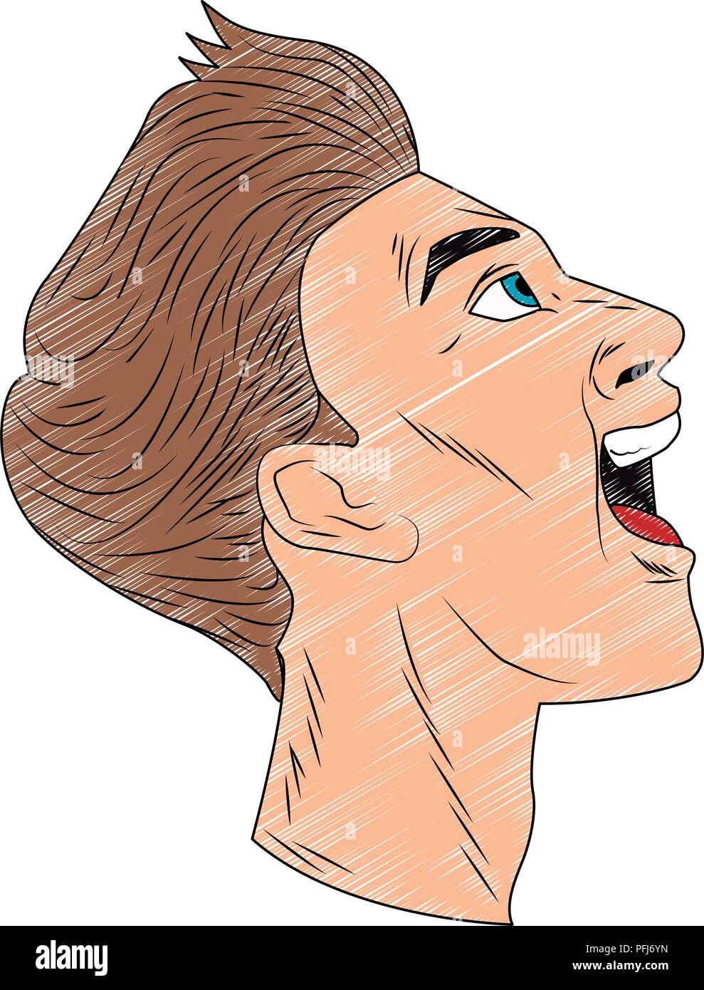 Screaming face vintage Stock Vector Images - Alamy