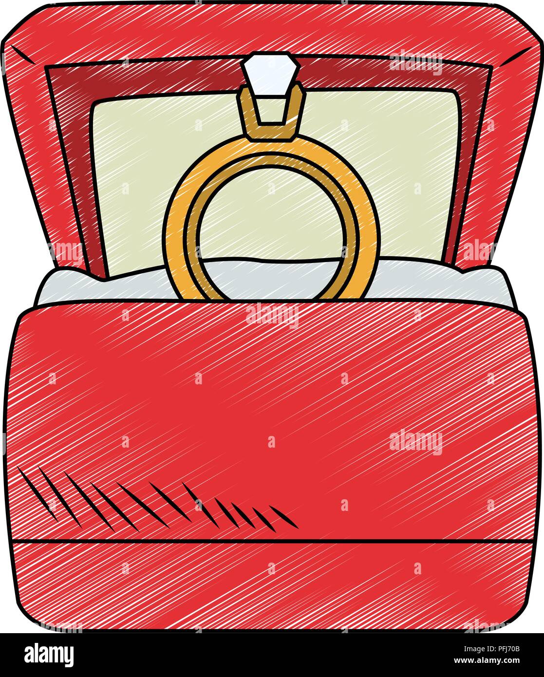 Wedding ring inside box scribble Stock Vector Image & Art - Alamy
