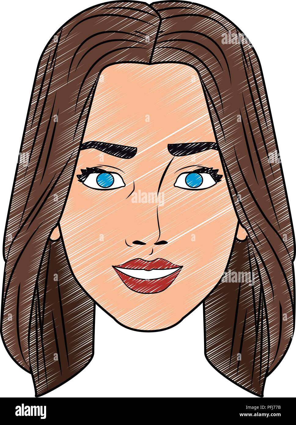 Woman face pop art cartoon scribble Stock Vector Image & Art - Alamy