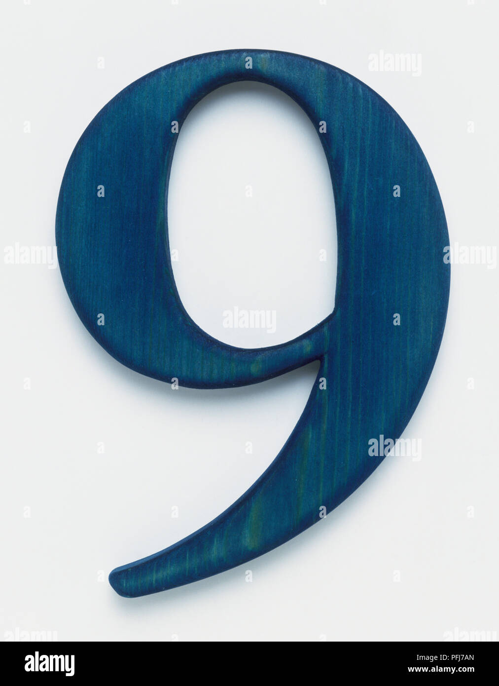 Blue number '9' made from wood Stock Photo - Alamy