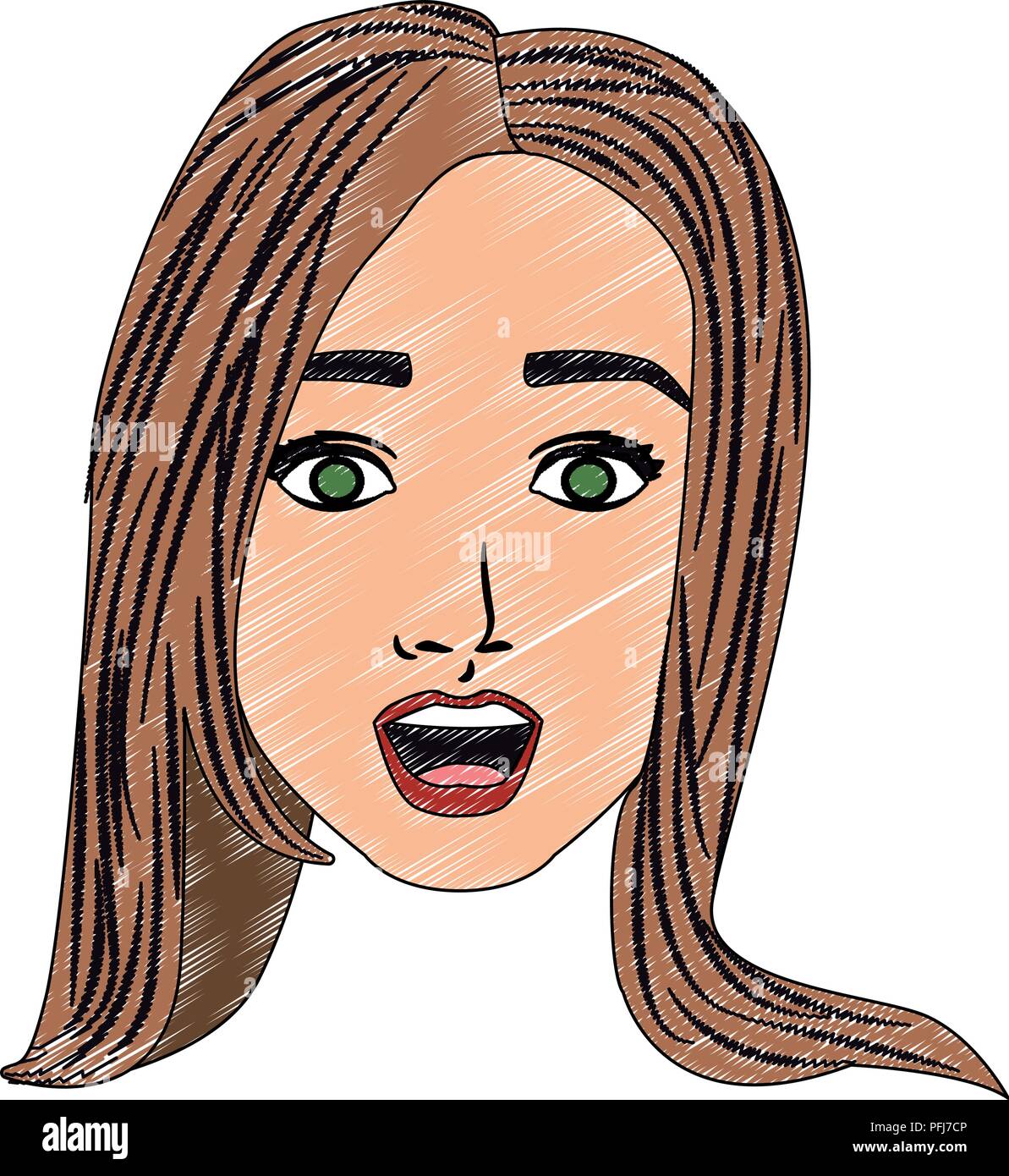 Woman face pop art cartoon scribble Stock Vector Image & Art - Alamy