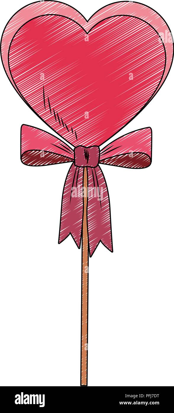 Heart shape lollipop pop art scribble Stock Vector Image & Art - Alamy