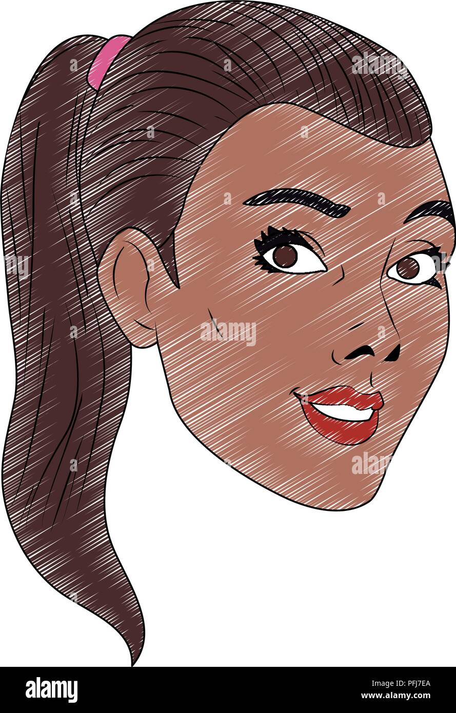 Woman face pop art cartoon scribble Stock Vector Image & Art - Alamy