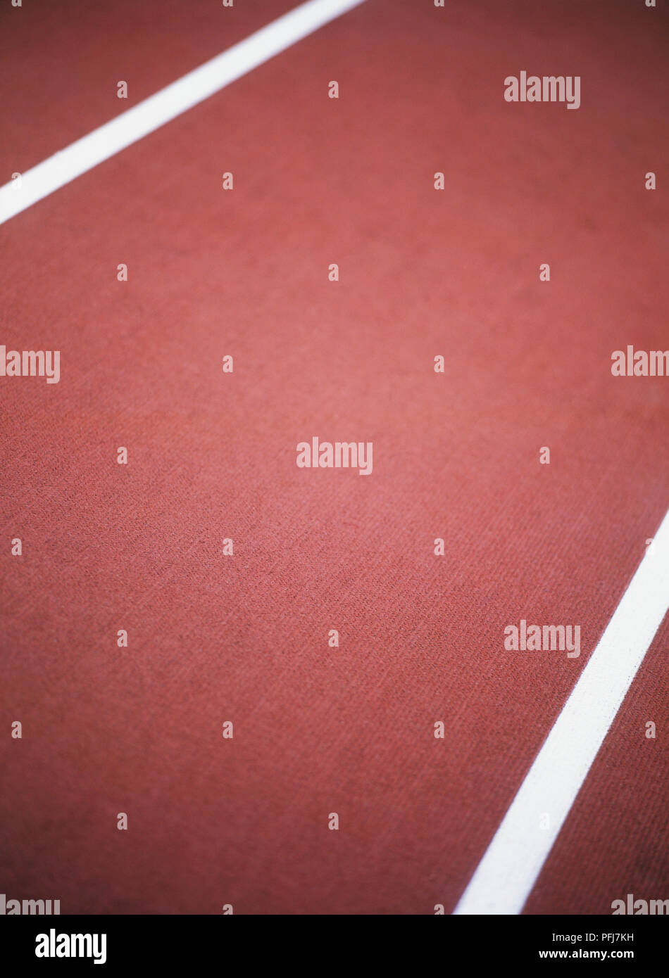 White lines dividing running track lanes, close-up Stock Photo - Alamy