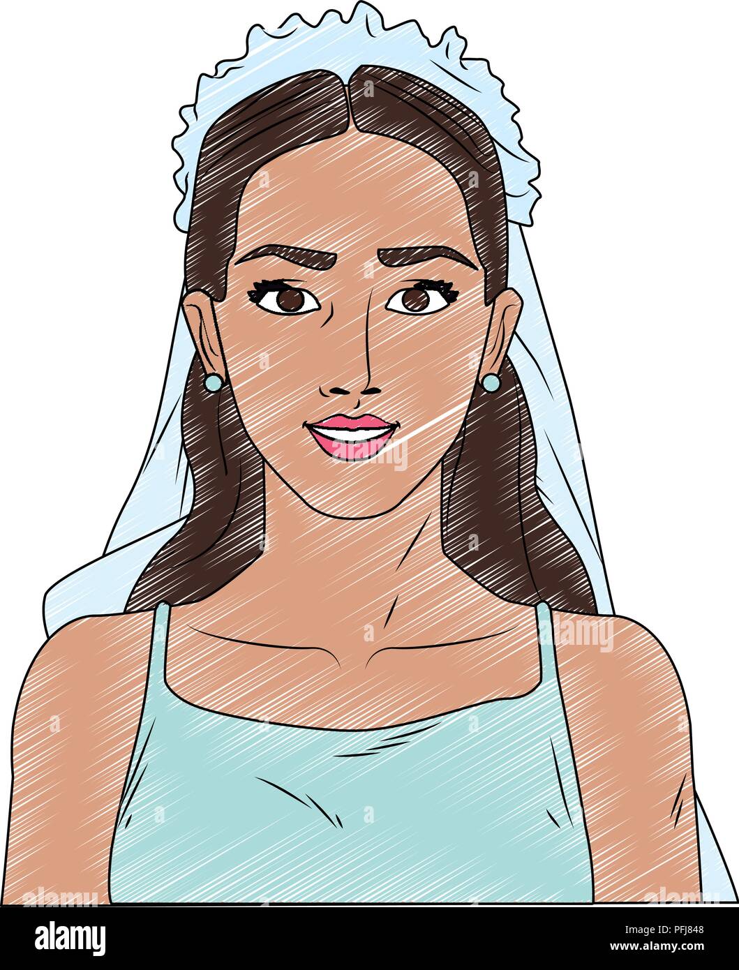 Bride pop art cartoon scribble Stock Vector Image & Art - Alamy
