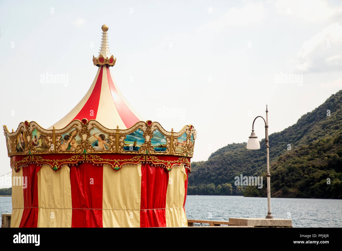 Small circus near the lake, horizontal image Stock Photo - Alamy