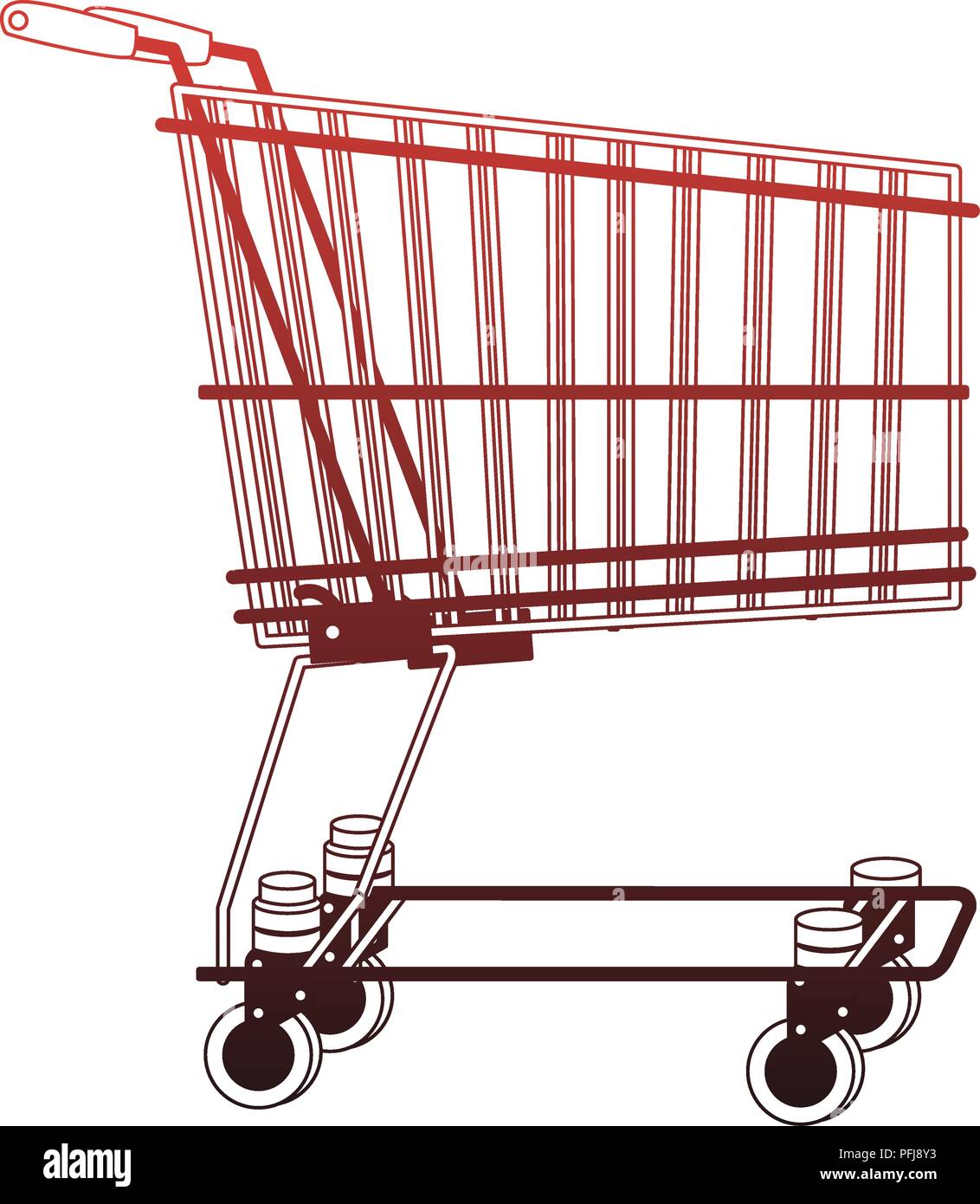 Shopping cart cartoon red lines Stock Vector Image & Art - Alamy