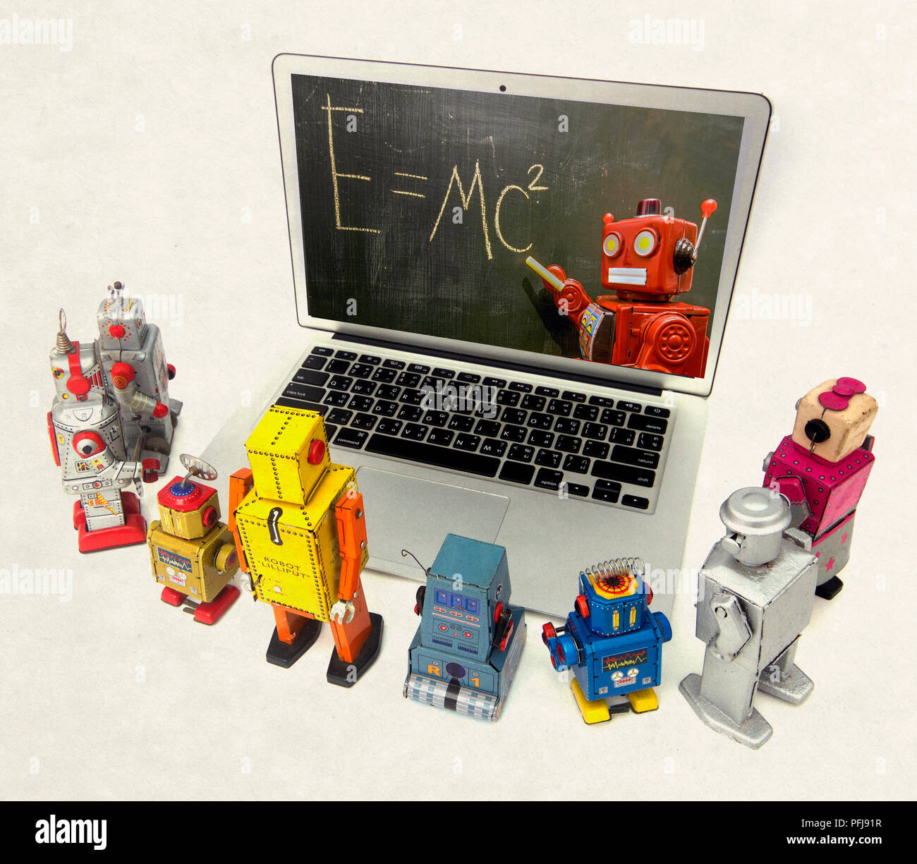 teaching remotely on a laptop computer math isolated Stock Photo - Alamy