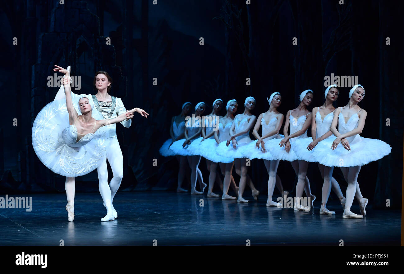 Irina Kolesnikova and Denis Rodkin perform Swan Lake, with the St ...