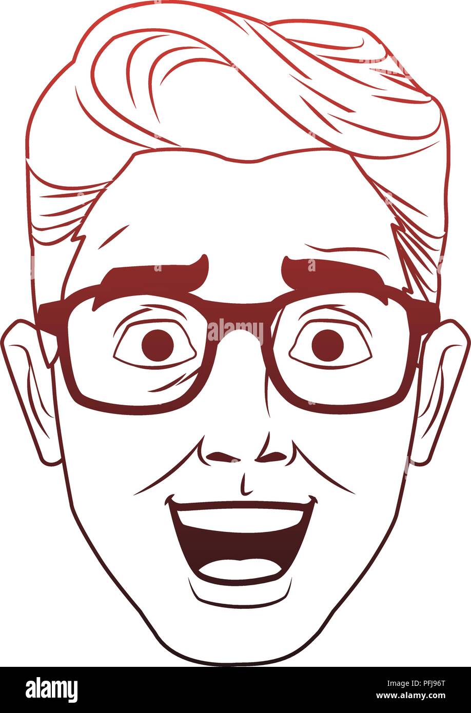 Man face pop art cartoon red lines Stock Vector Image & Art - Alamy