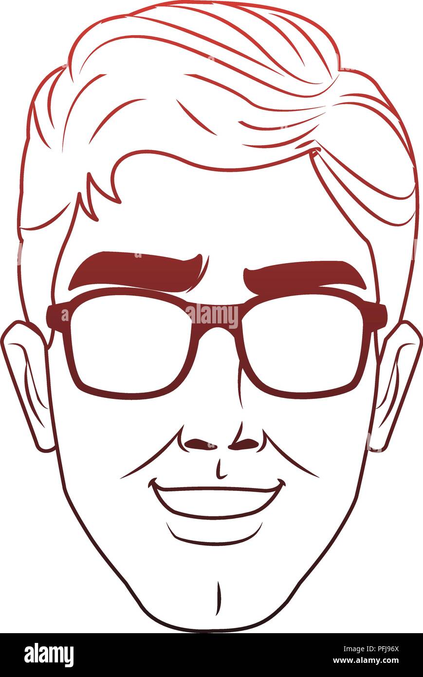 Man face pop art cartoon red lines Stock Vector Image & Art - Alamy