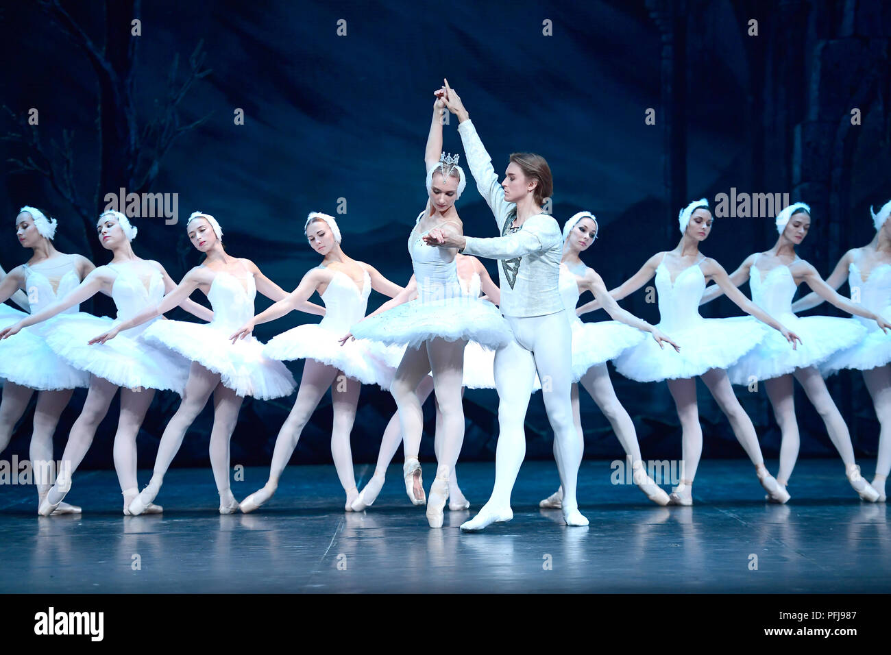Irina Kolesnikova and Denis Rodkin perform Swan Lake, with the St ...