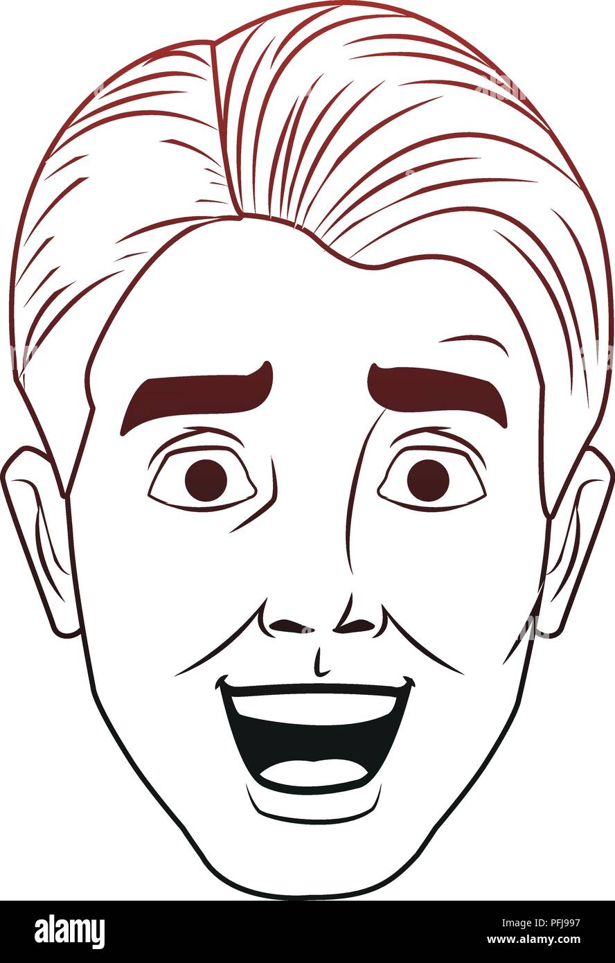 Man face pop art cartoon red lines Stock Vector Image & Art - Alamy