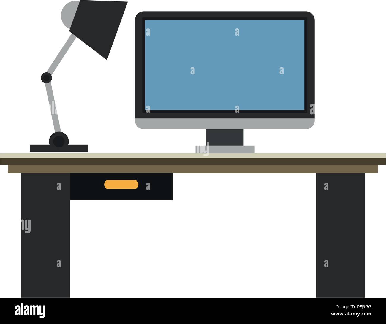 Office with computer Stock Vector Image & Art - Alamy