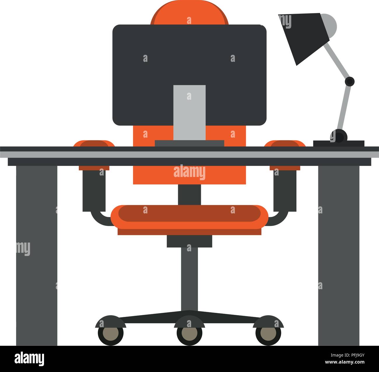 Office with computer Stock Vector Image & Art - Alamy