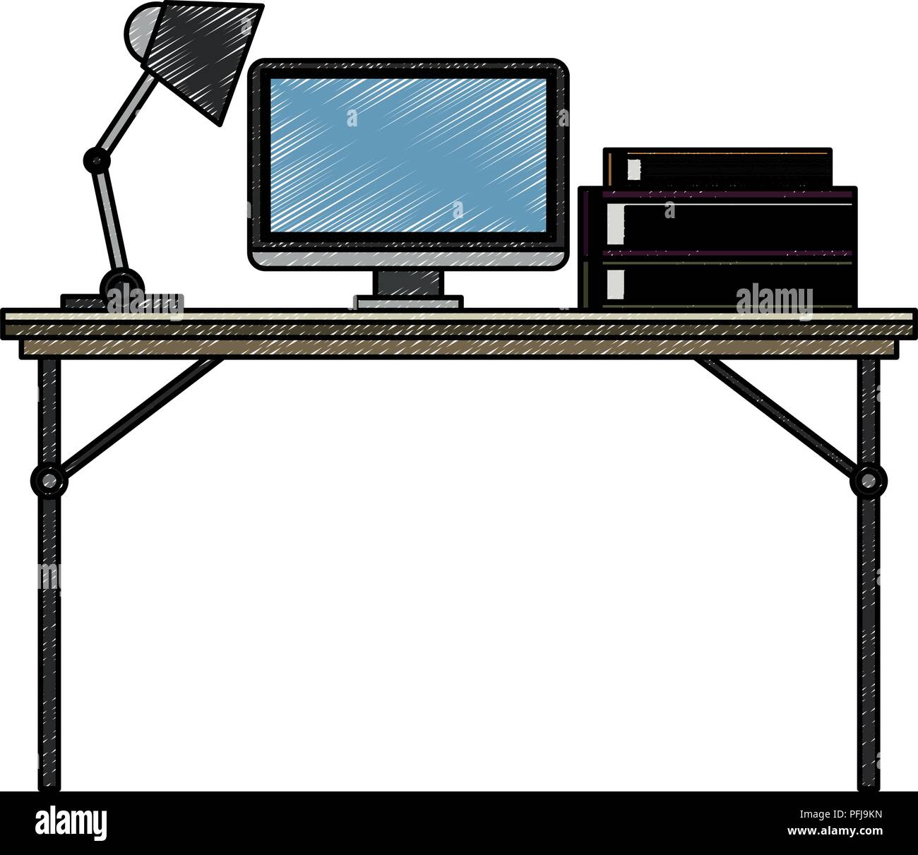 Office with computer scribble Stock Vector Image & Art - Alamy