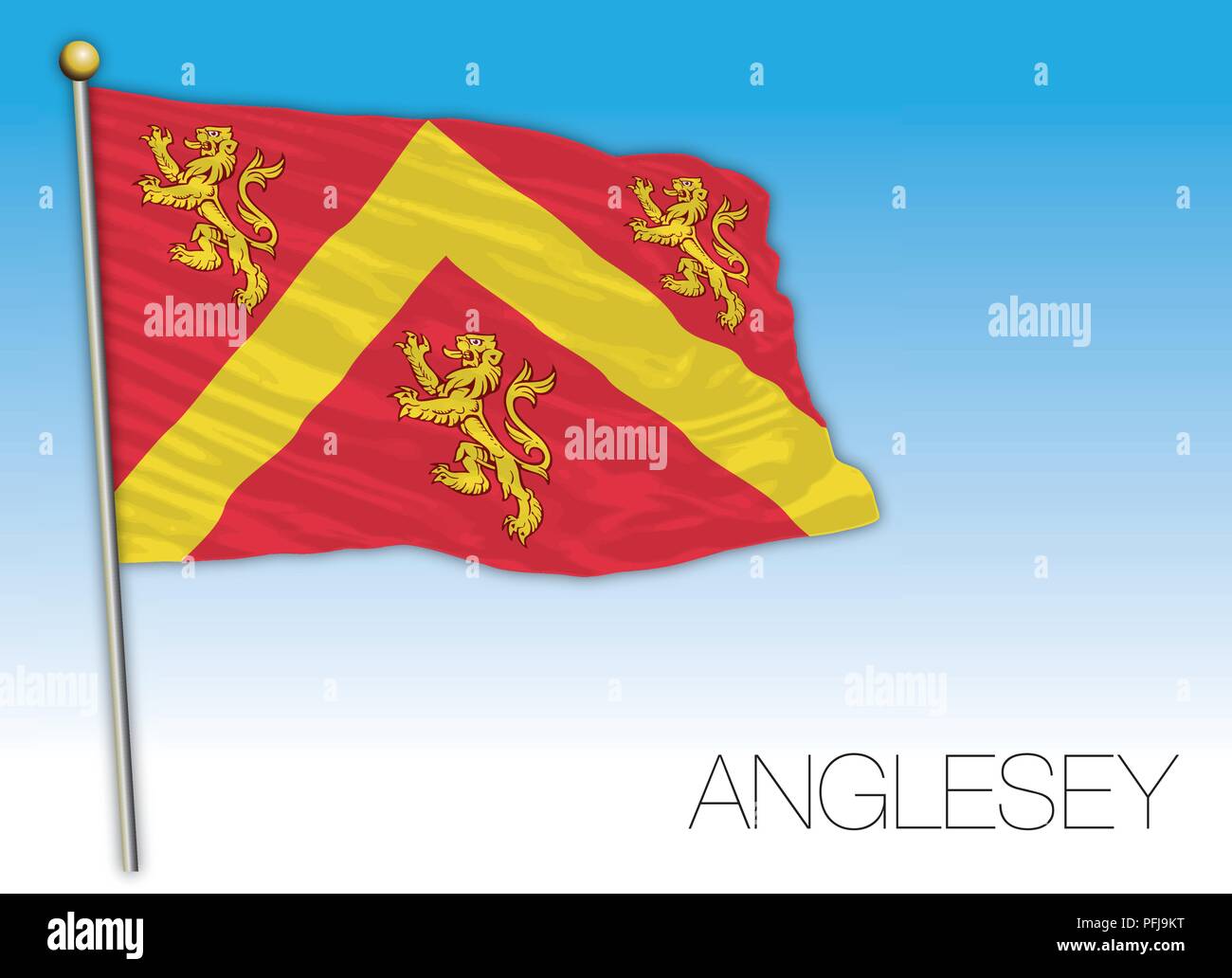 Anglesey flag, United Kingdom, vector illustration Stock Vector Image ...