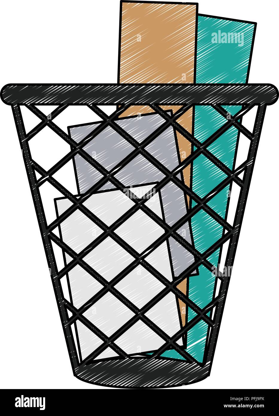 Paper bin isolated scribble Stock Vector Image & Art - Alamy