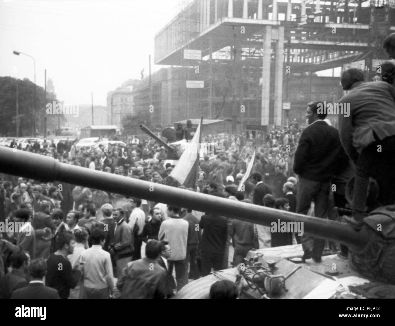 Warsaw pact invasion of czechoslovakia Black and White Stock Photos ...