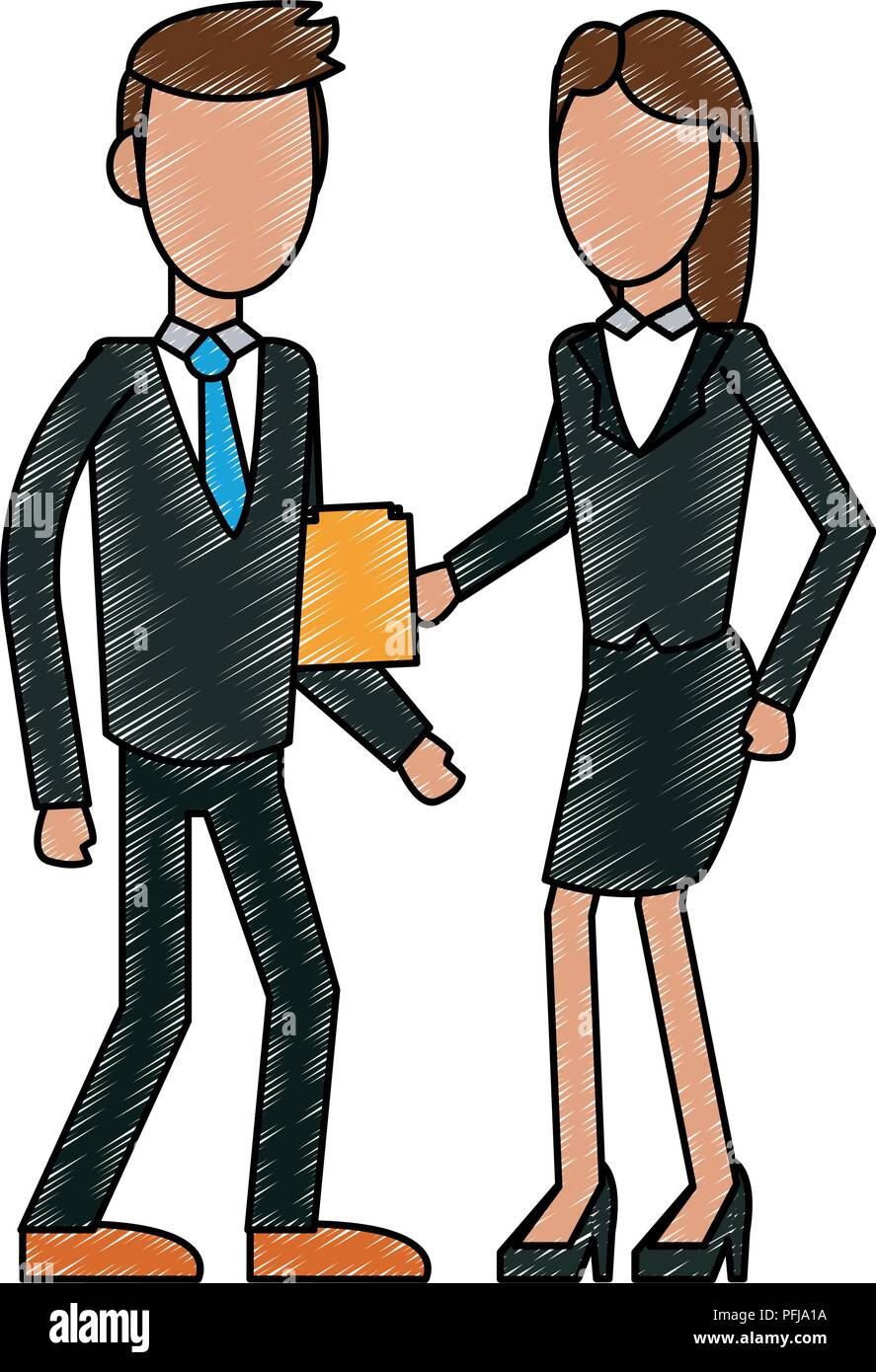 Executive team with document scribble Stock Vector Image & Art - Alamy
