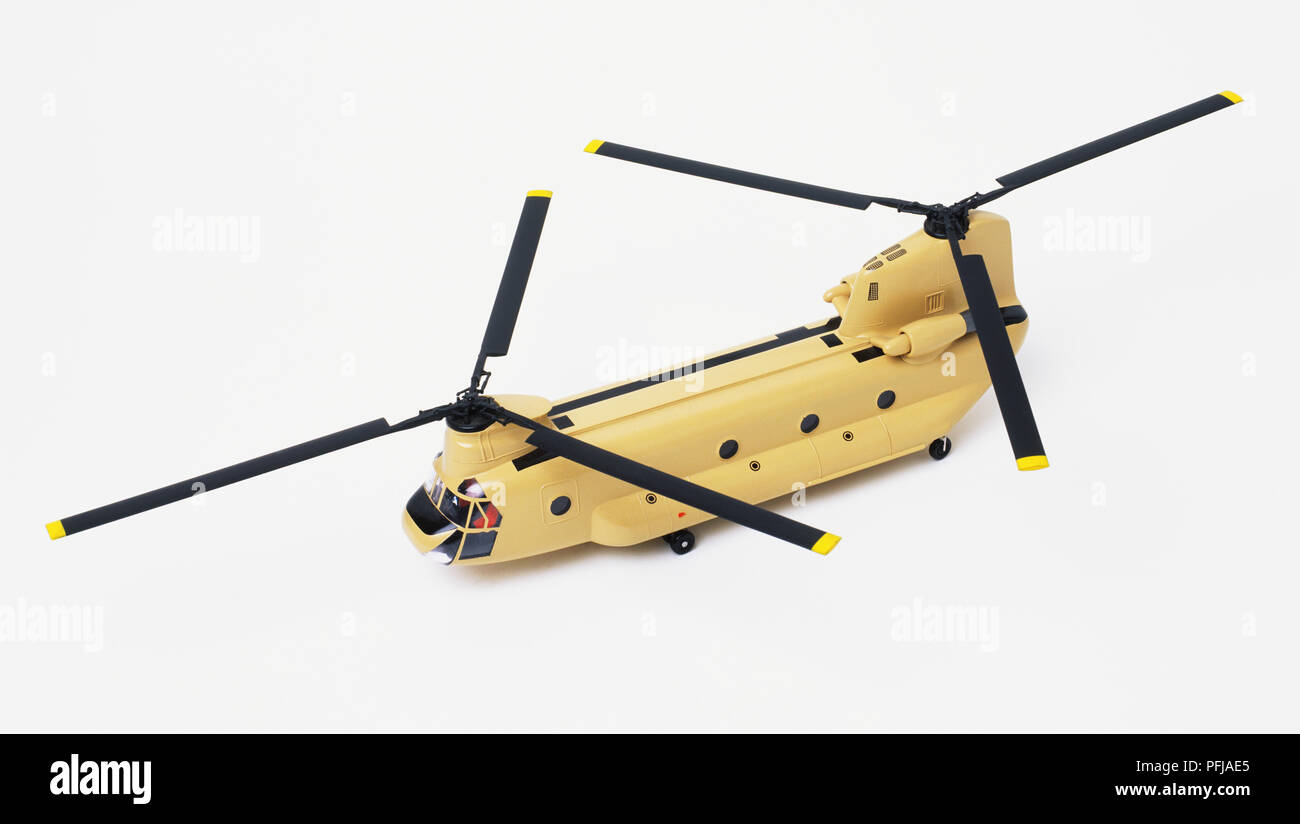 Model of a tandem-rotor helicopter Stock Photo - Alamy