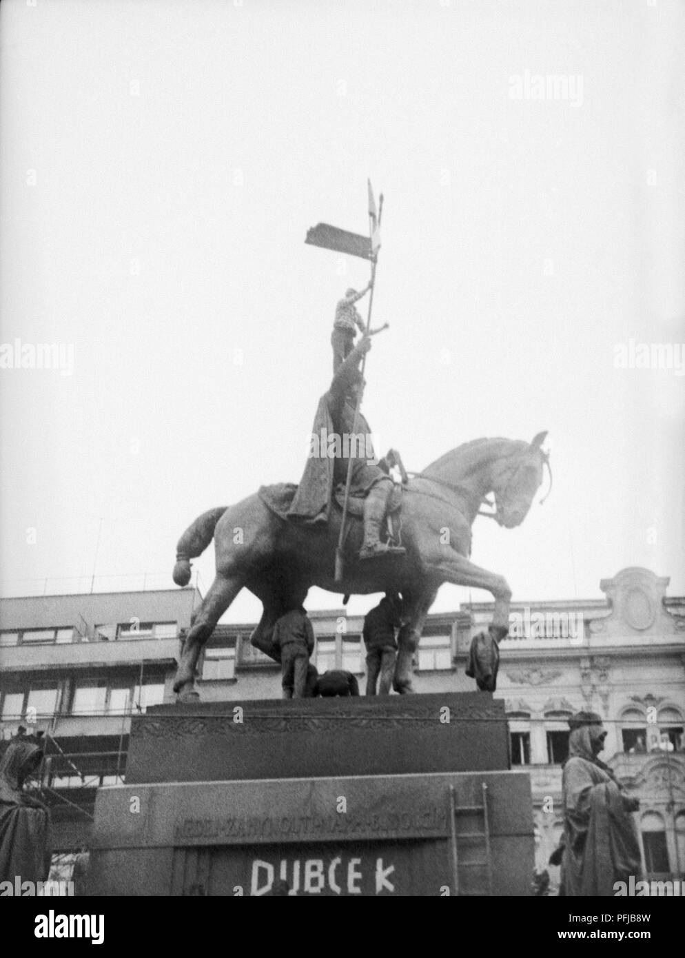 Warsaw pact invasion of czechoslovakia Black and White Stock Photos ...
