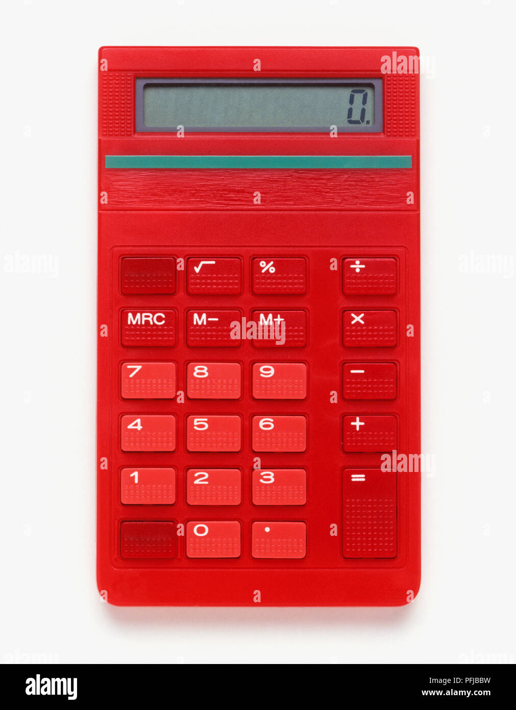 Red calculator, front view Stock Photo - Alamy