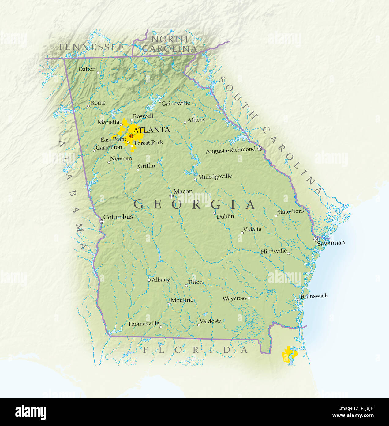 Map of georgia hi-res stock photography and images - Alamy
