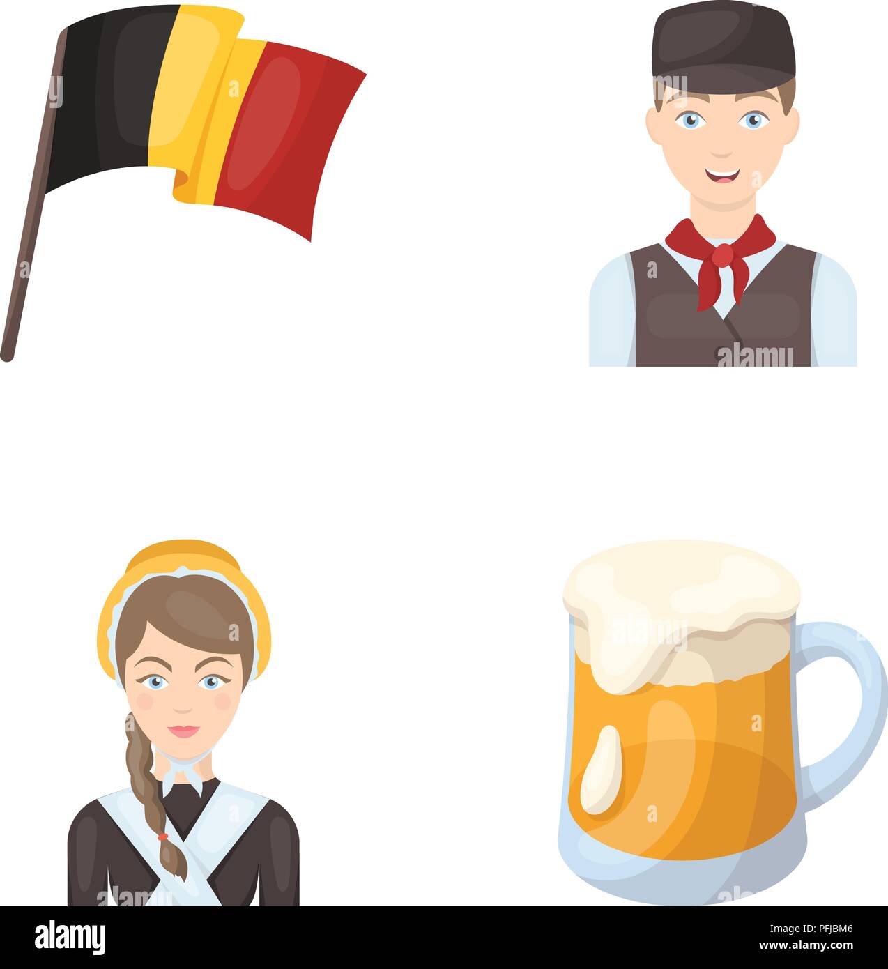 National flag, belgians and other symbols of the country.Belgium set ...