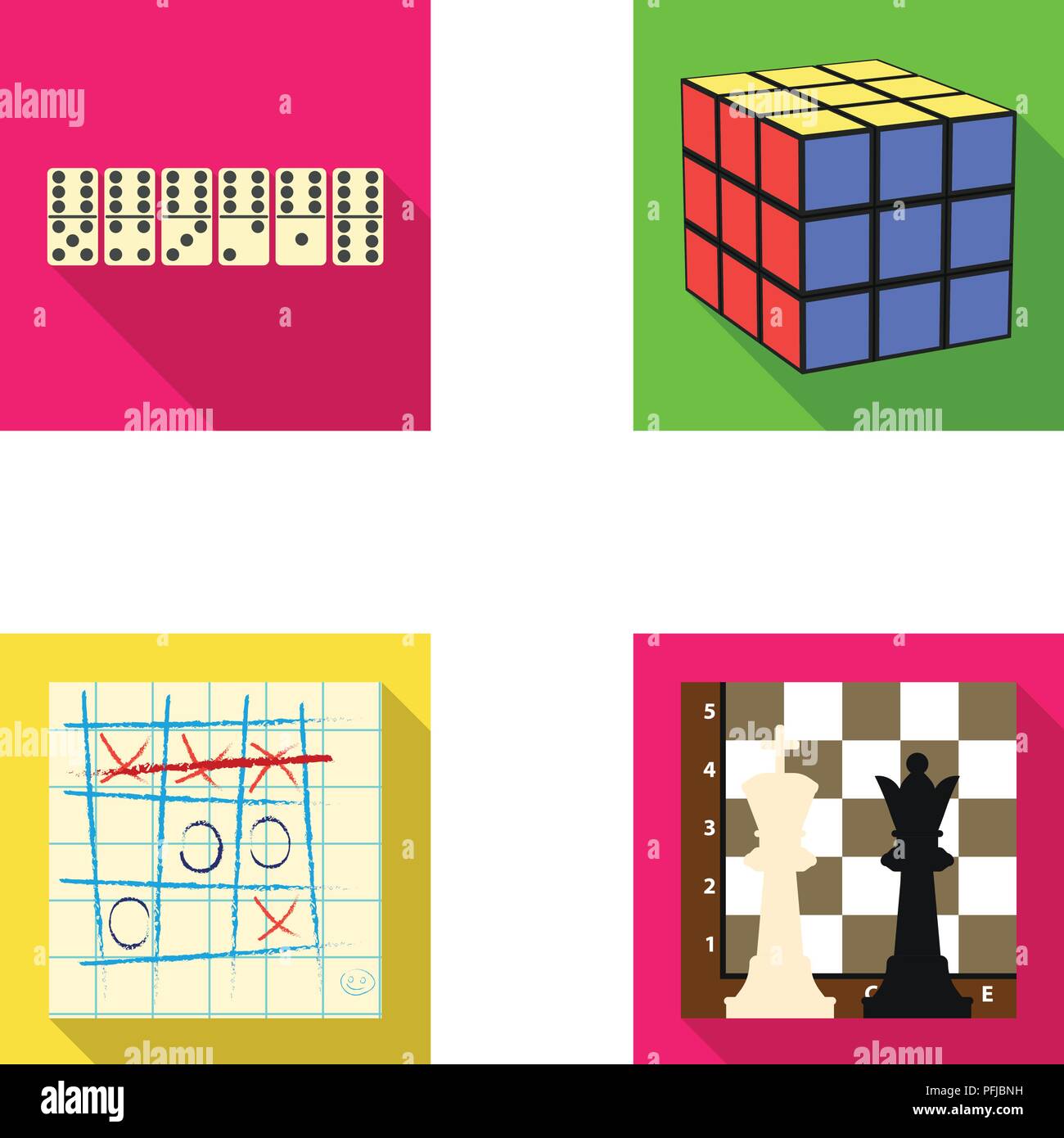 Board game flat icons in set collection for design. Game and ...
