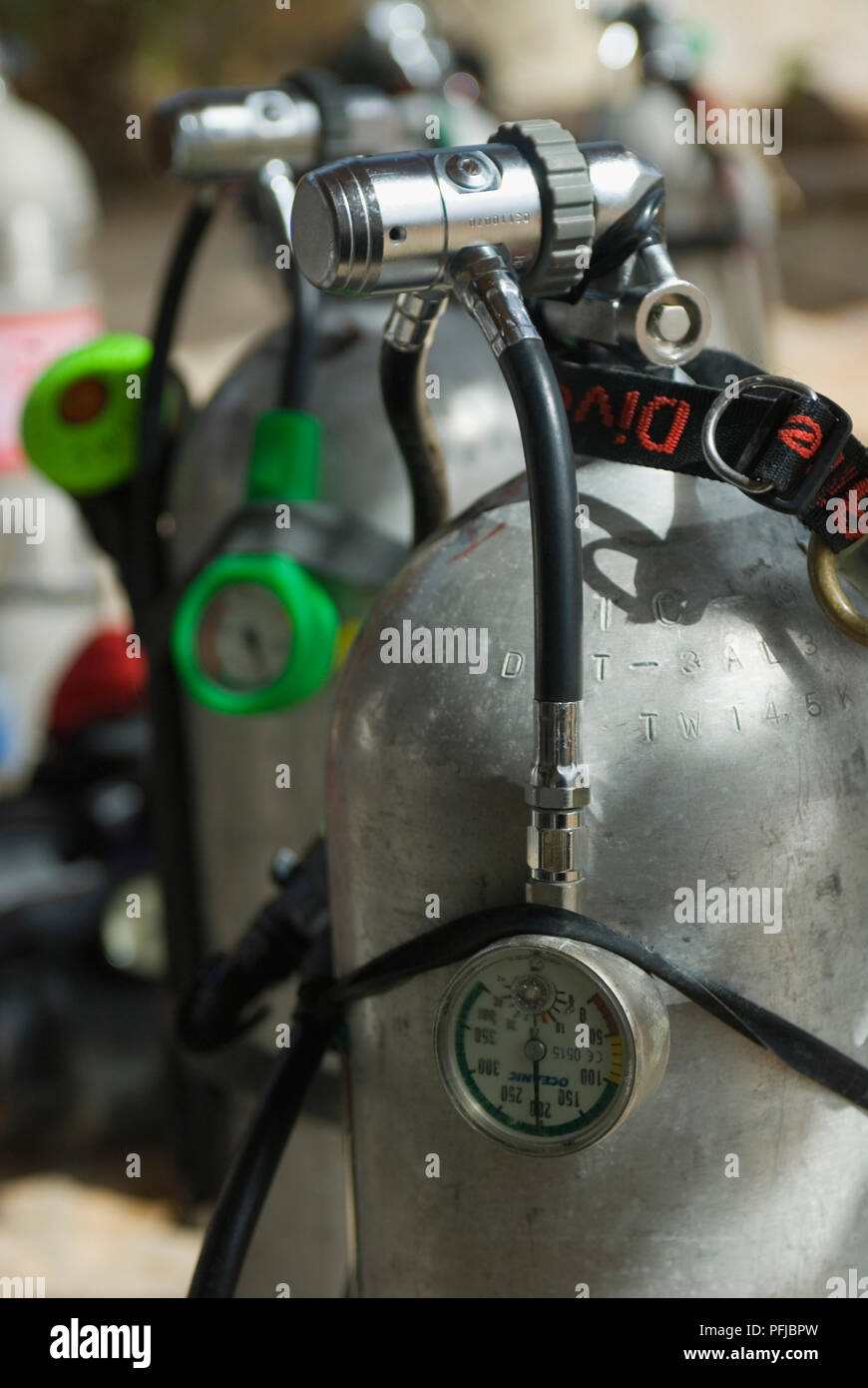 Oxygen cylinders, close-up Stock Photo - Alamy