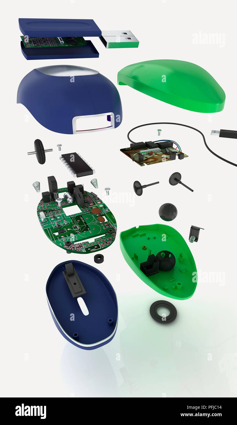 Inside parts of mechanical mouse and optical mouse Stock Photo - Alamy