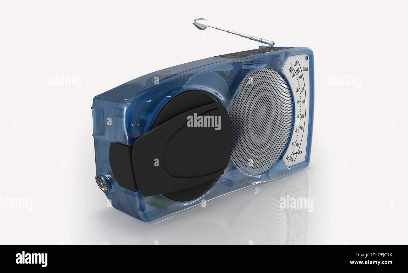 Blue transistor radio Stock Photo - Alamy