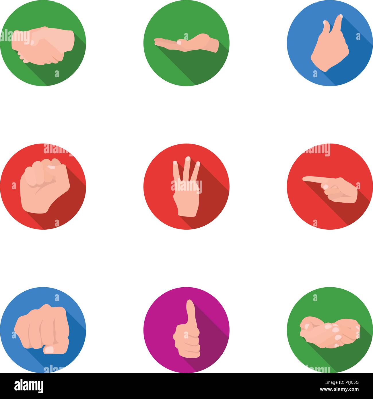 Hand gestures set icons in flat style. Big collection of hand gestures ... Hand gestures set icons in flat style. Big collection of hand gestures ...