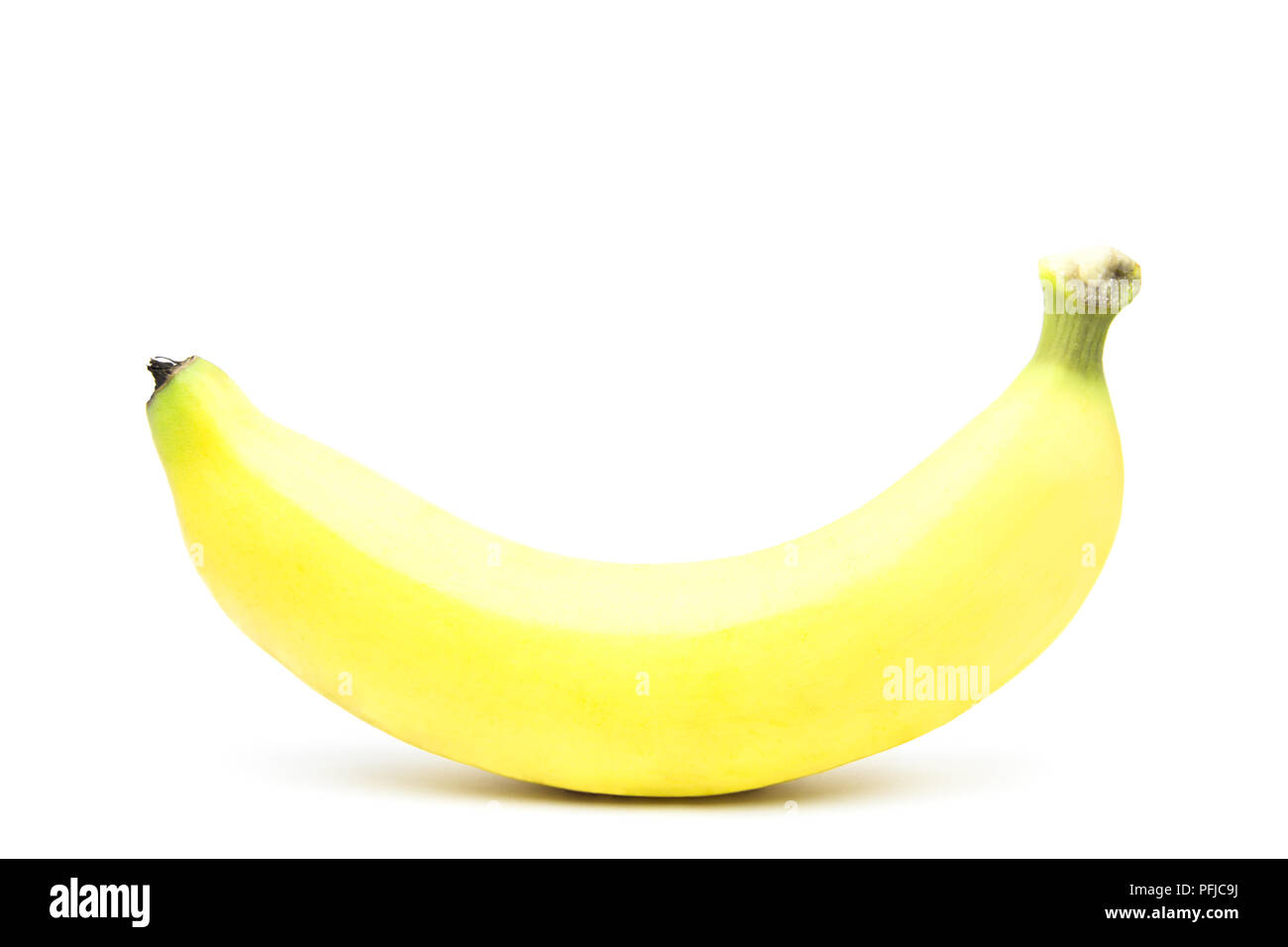 Ripe single banana isolated on white background Stock Photo - Alamy